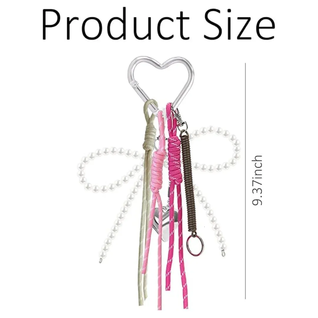Cute Rope Pearl Bow Charms Handbags Y2k Keychain Accessories For Women ...