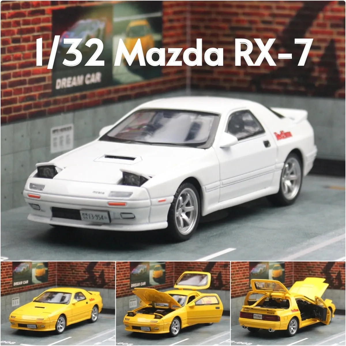 1/32 Scale Mazda RX7 Initial D Diecast Model Cars 1 18 With Sound And ...
