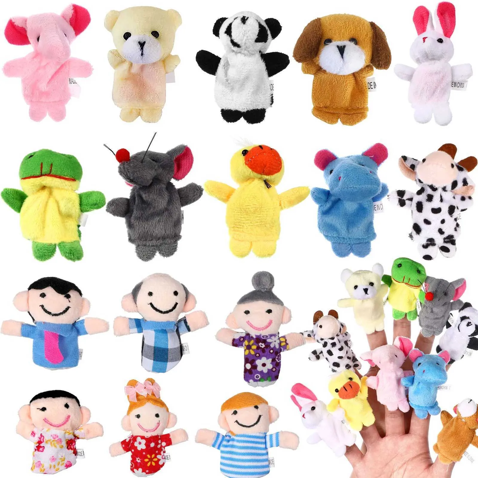 Animal Finger Puppets Set Marionette Collection With Feet, Perfect For ...