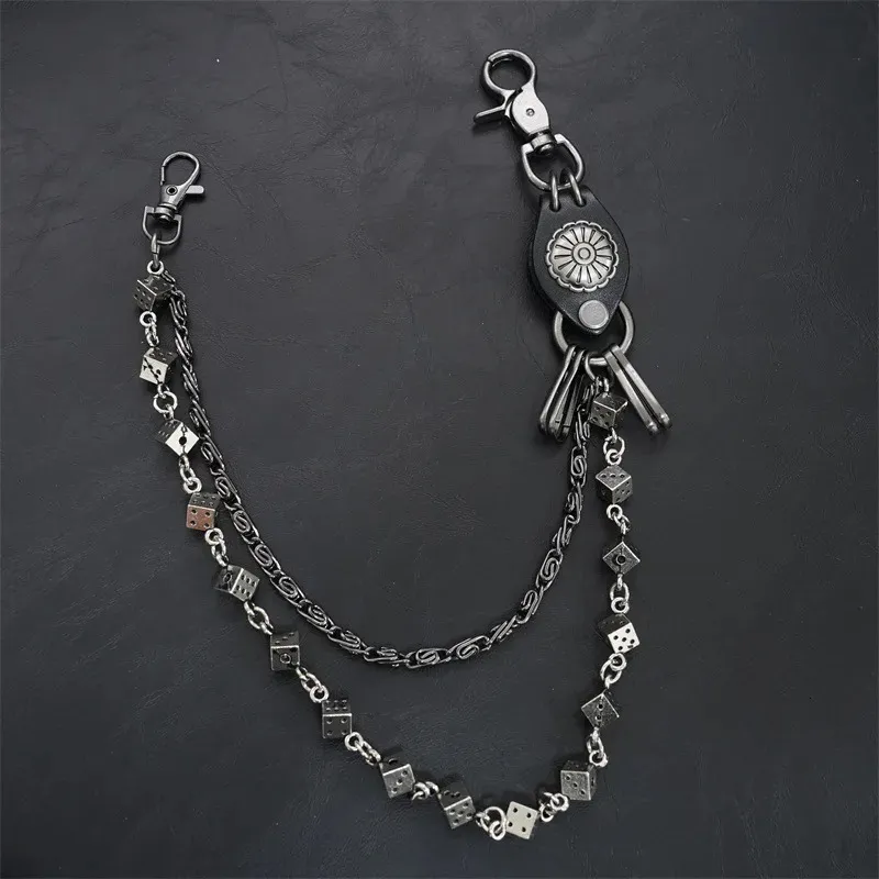Motorcycle Keychain Jean Biker Wallet Belts Chain Skull Charm Leather ...