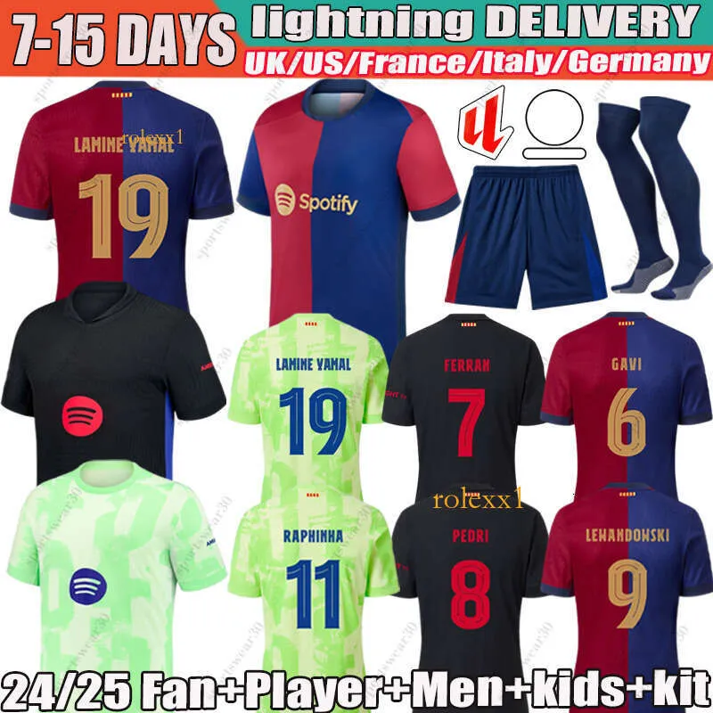 2024 Men's 2023 Soccer Kits #19 LAMINE YAMAL PEDRI GAVI, LEWANDOWSKI R ...
