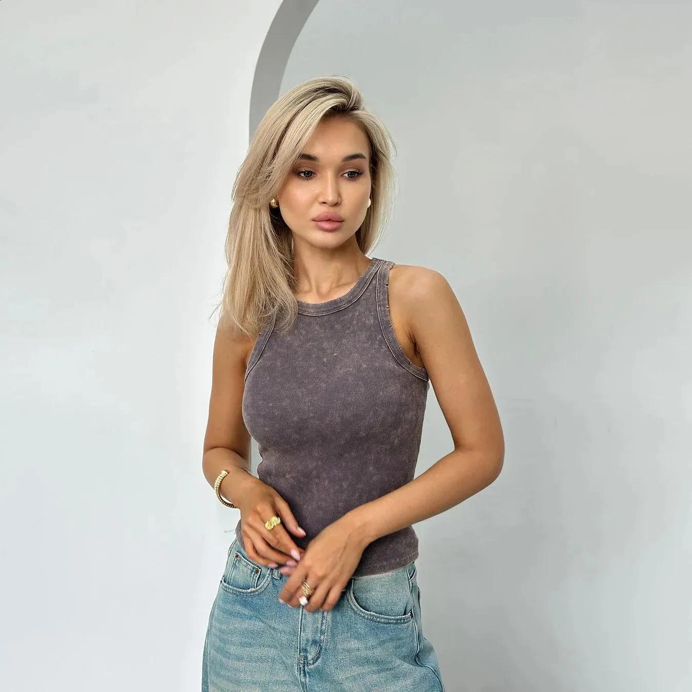 Y2k Distressed Hole Retro Crop Top for Women, Summer Vintage Ripped ...