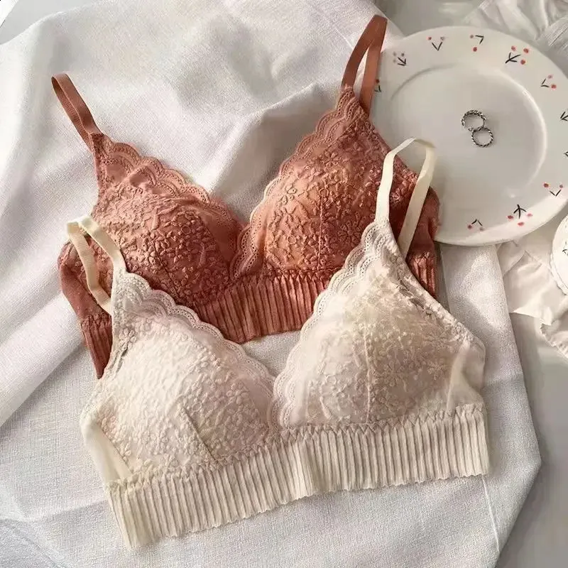 Gorge Sexy French Style Lace Push Up Bras Wireless Triangle Cup ...