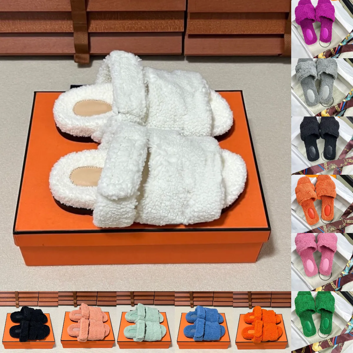 2026 Designer Chypre Fur Slides Slippers Men Women Wool Slides Slipper ...