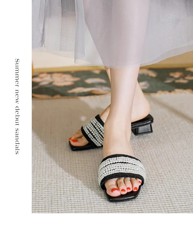 2025 Women's Single-Strap Thick-Heeled Outdoor Sandals with Square Toe ...