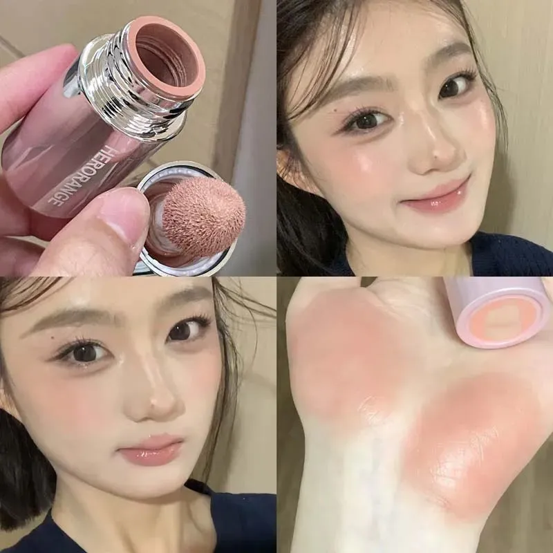 Peach Pink Plush Brush Liquid Blush Cheek Cream Smooth Velvet Matte ...