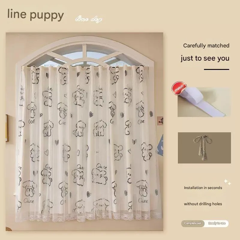YL 36792 Punch Free Installation Simple Curtain Blackout Cloth Sunshade ...