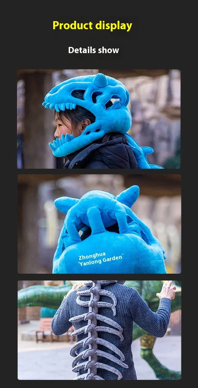 Cartoon Dinosaur Skeleton Cosplay Mask: Cute Kawaii Wearable Costume ...