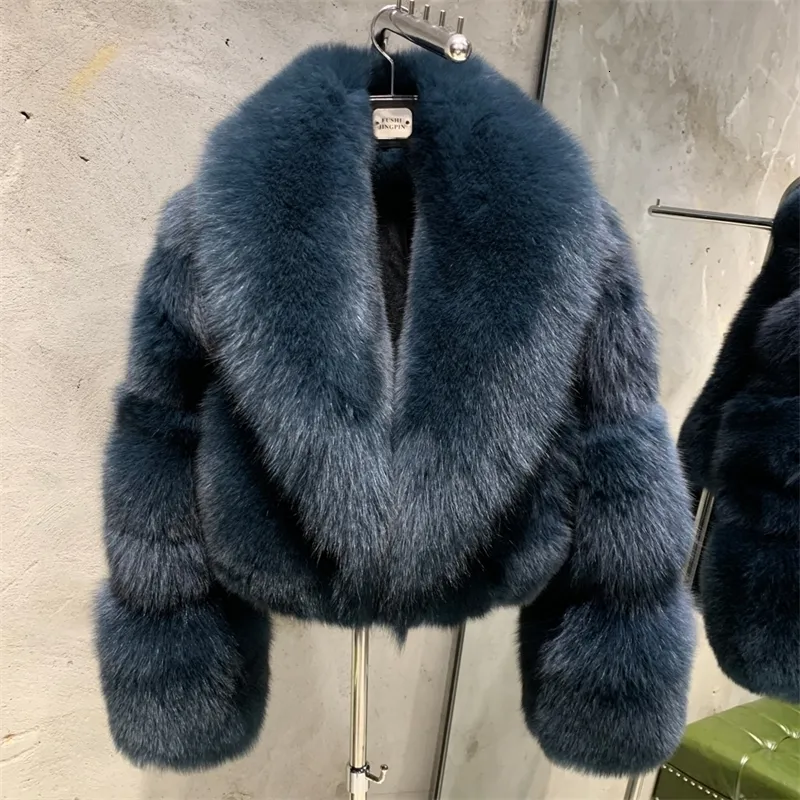 Fox Fur Jacket: Short Female Coat with Long Sleeves, Natural Fur Cloth ...