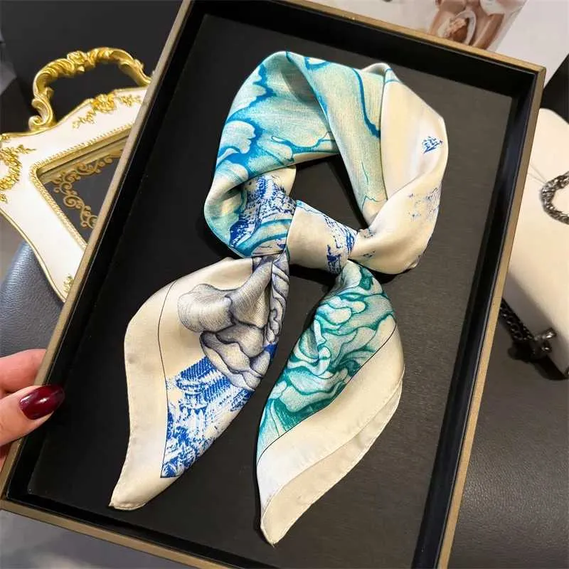 2025 Luxury Brand Floral Print Square Silk Scarf For... From Tidal ...