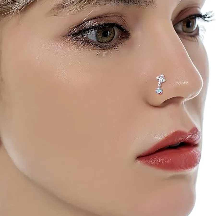 Nose Ring Nose Stud L Shaped Snake Butterfly CZ... From Ofjewelry, $9. ...