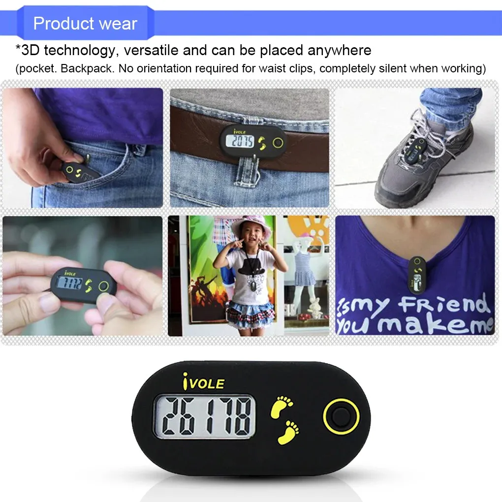 Ivole Digital Step Pedometer Walking Counter for Home Fitness Step ...
