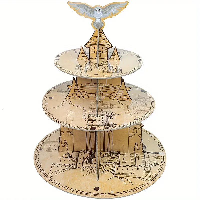 3-Tier Magical Wizard Cupcake Stand Birthday Party Cake Halloween ...