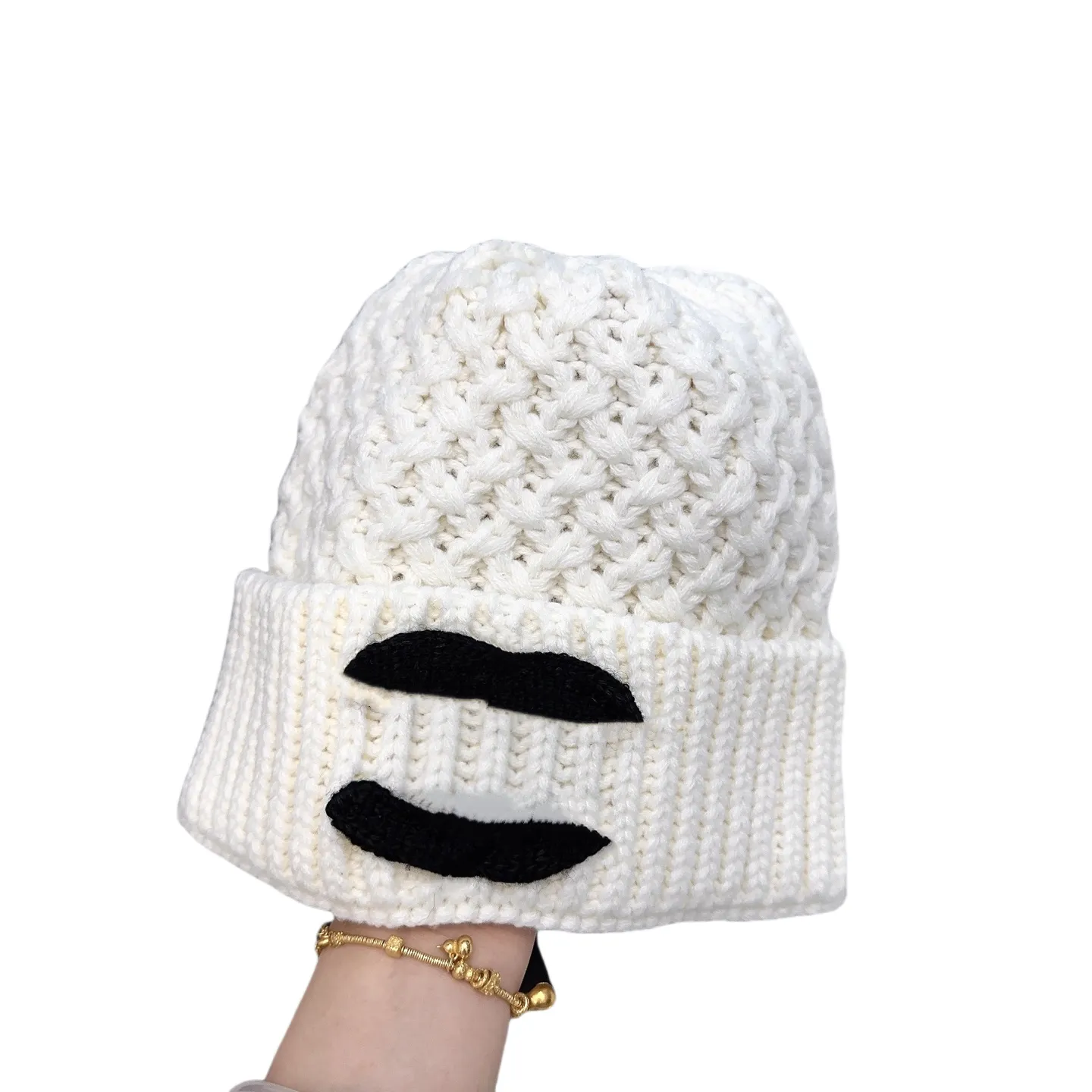 Black White Beanie Designer Beanie Designer Hats For Men Knitted ...