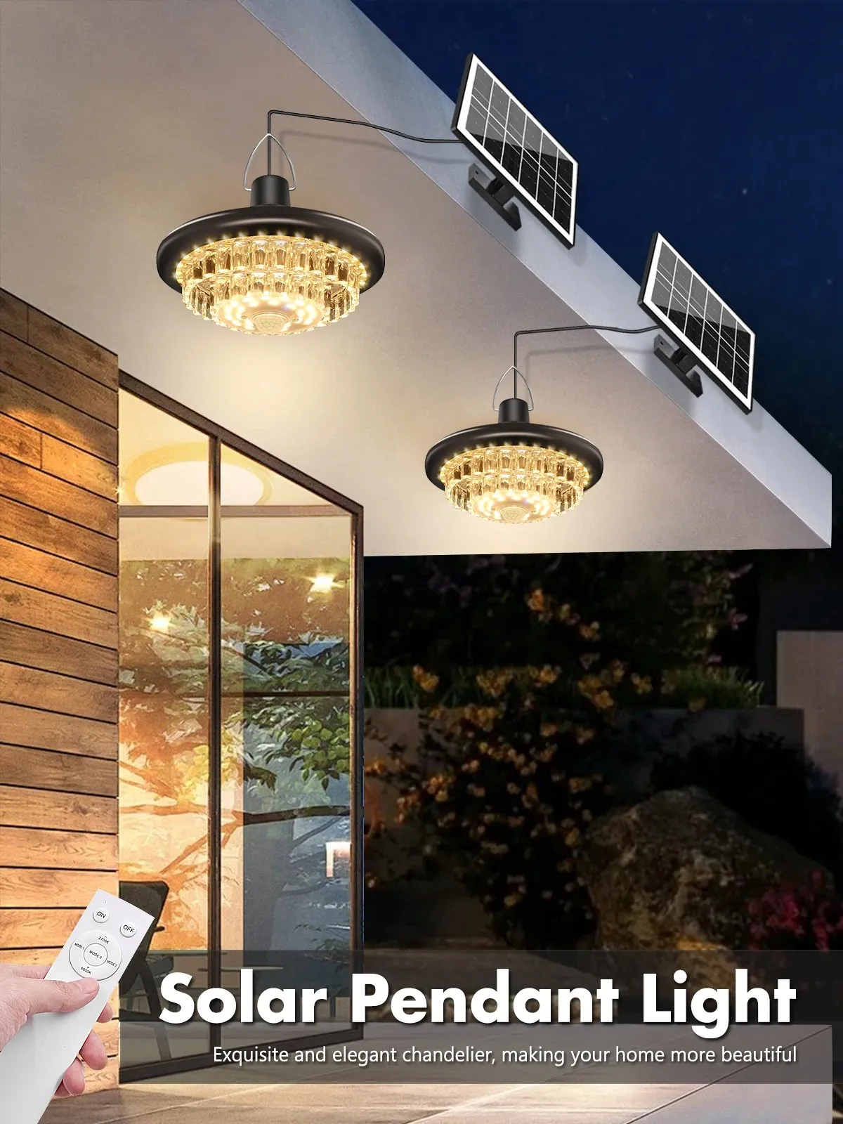 Solar Outdoor Pendant Light 3 Lighting Modes IP65... From Cxwonled, $19 ...