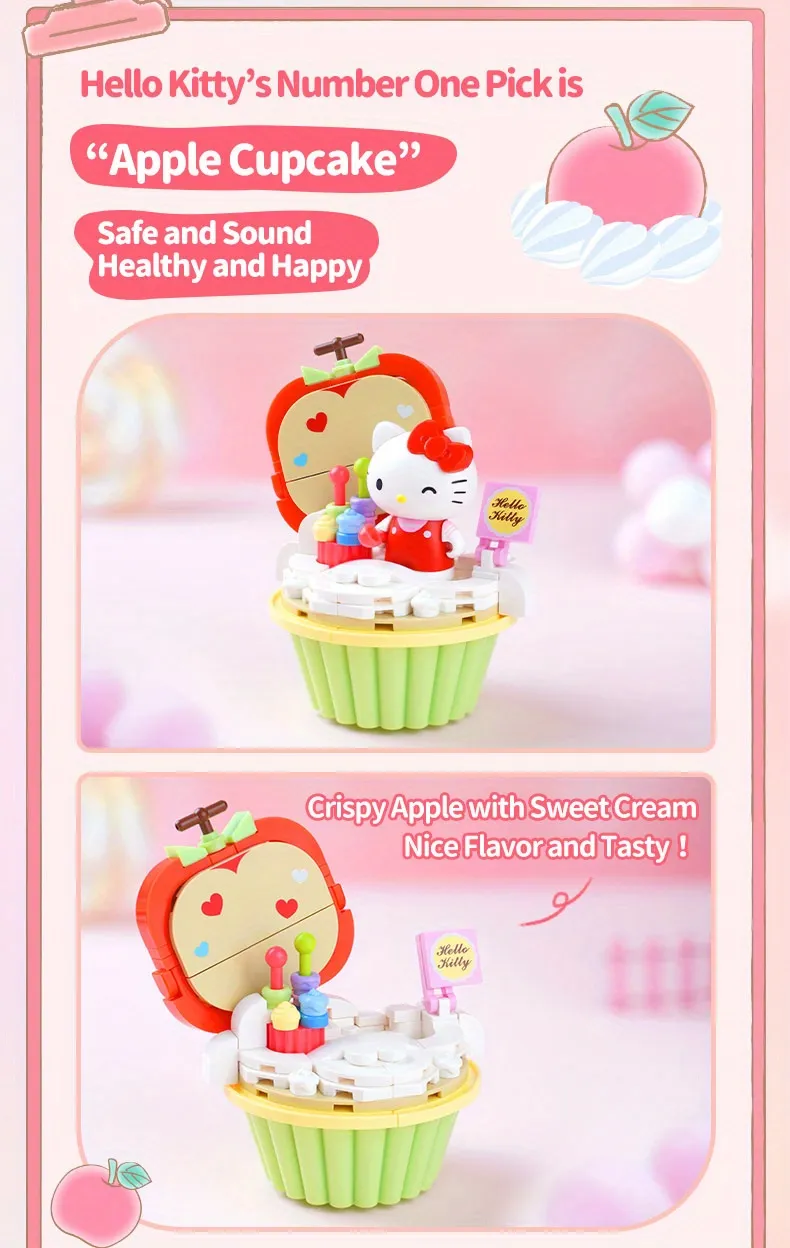 Kawaii Sanrio Kuromi Hellokitty Blocks Original Series Cartoon Cake ...
