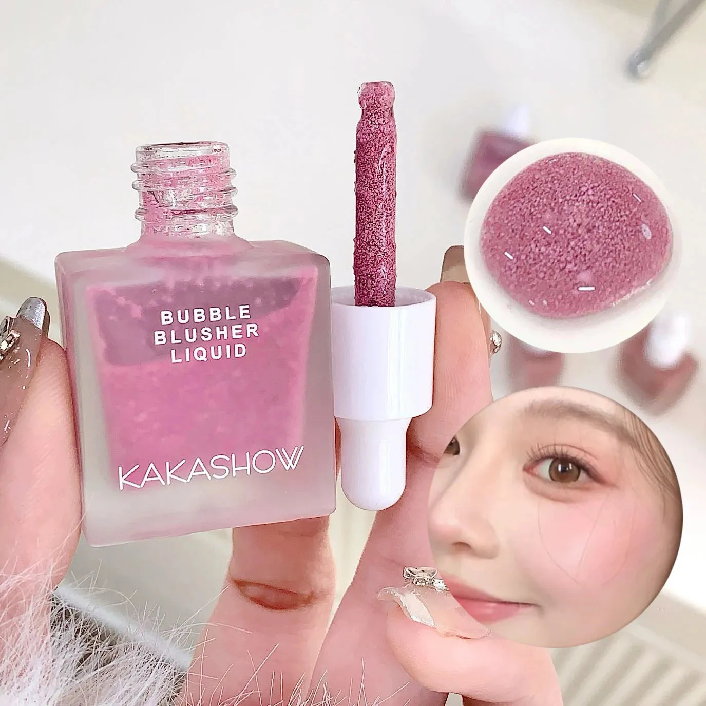 Bubble Blusher Liquid Hydrating Berry Pink Cheek Enhancer Longlasting ...