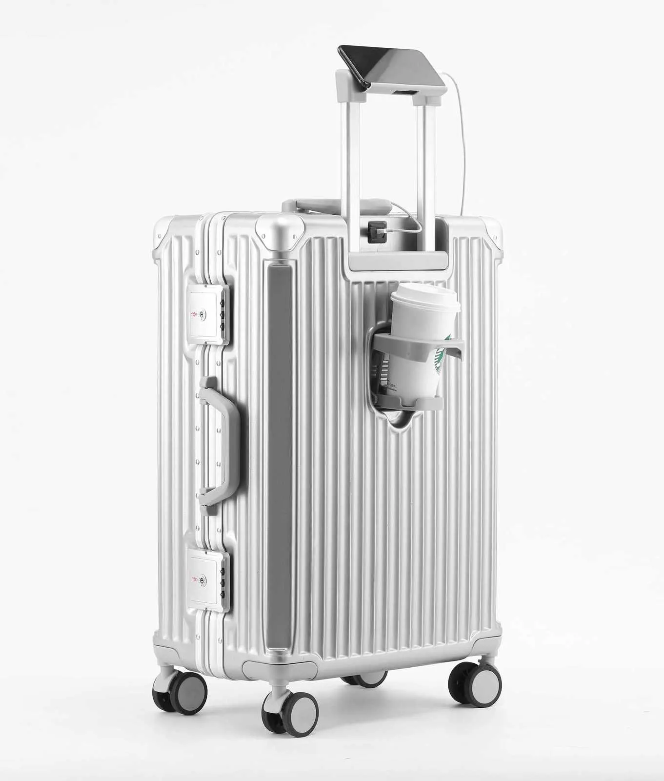 Ultralight Travel Luggage with Cup Holder, USB Charging Port, and TSA ...