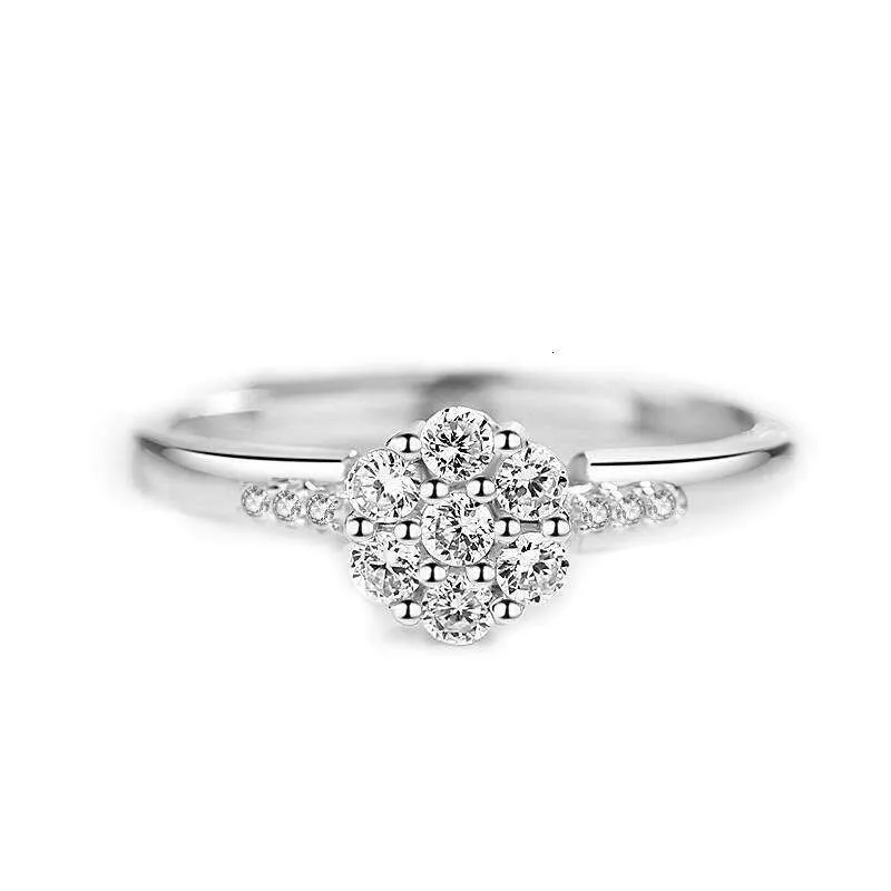 Pure Silver Ring for Women, Simple Zircon Design, Natural Style ...
