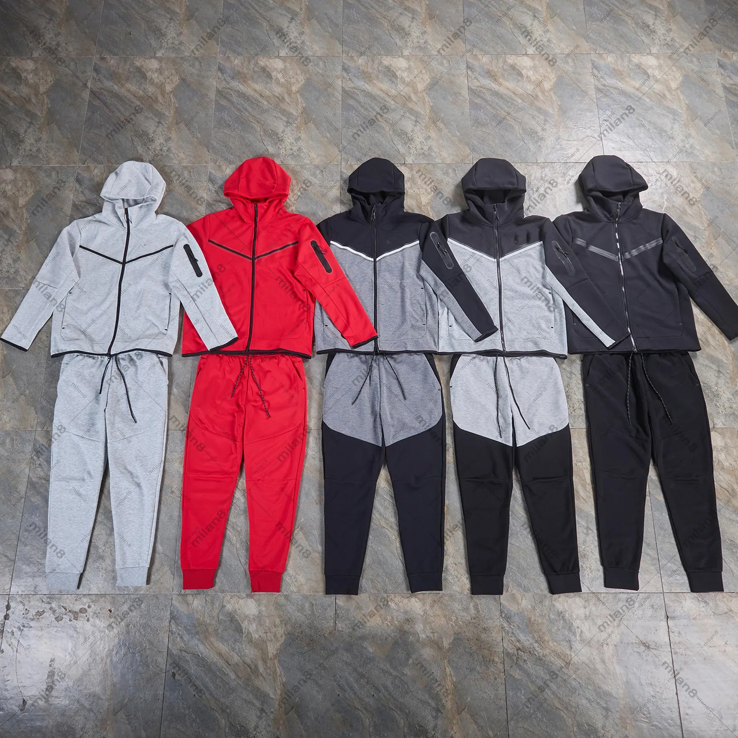 Mens Designer Tracksuit Jogging Suits Men Thick Tech Fleece Pants ...
