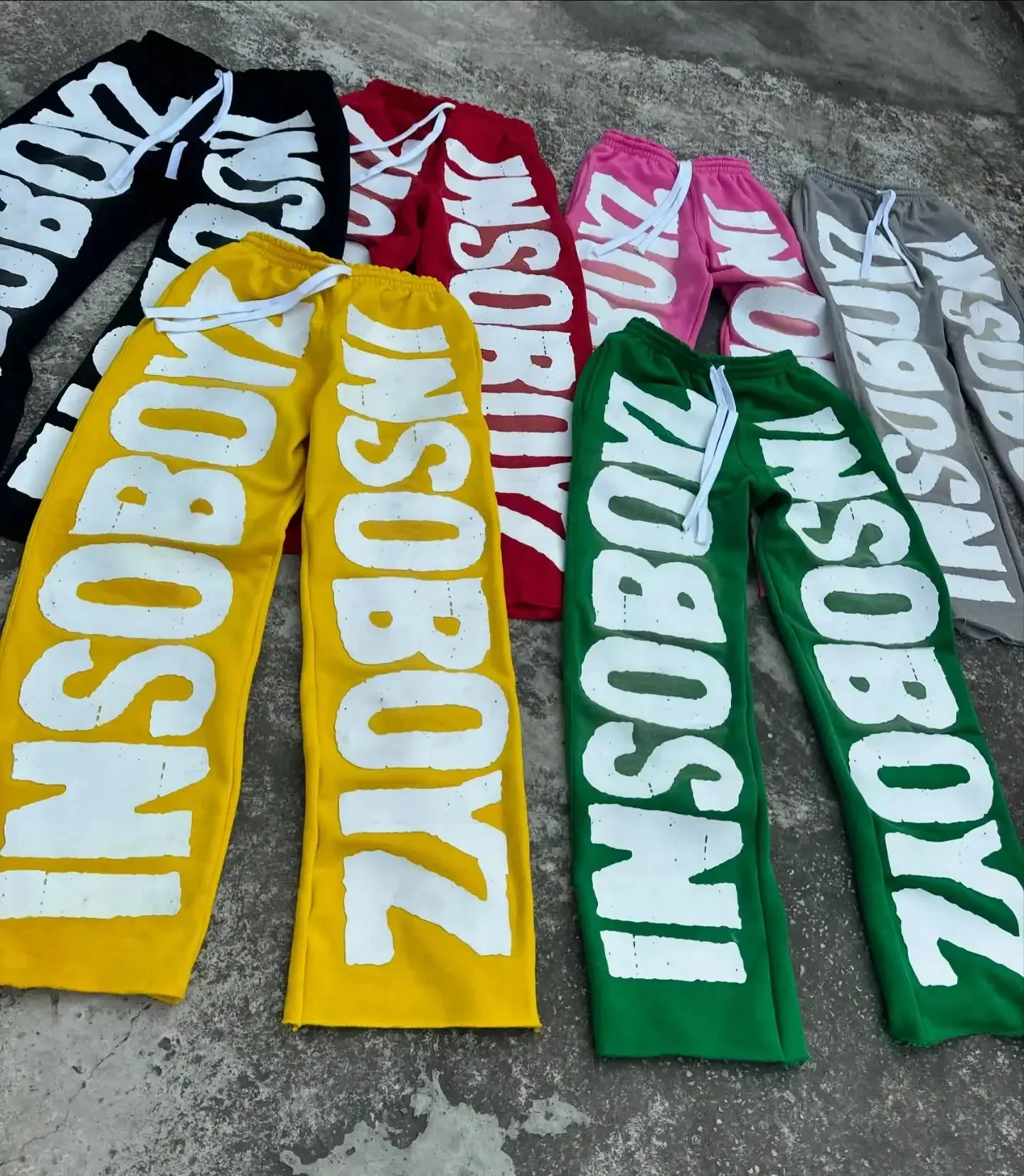 Printed Men's Casual Jogger Pants with Drawstring Closure and Letter ...