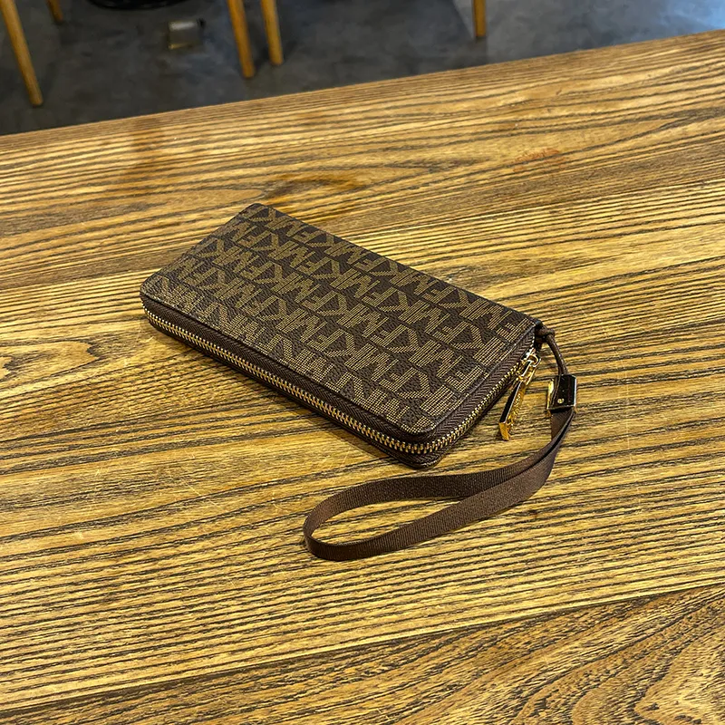 Designer card wallet MKF unisex long zipper PVC camouflage square ...