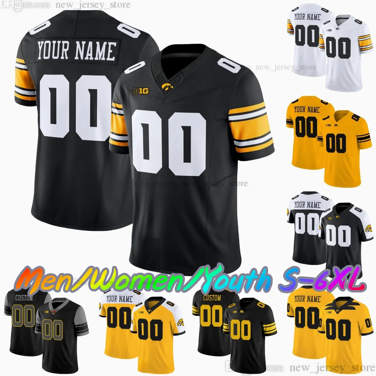 Custom Iowa Hawkeyes Football Jersey Stitched College Jerseys In Sizes ...