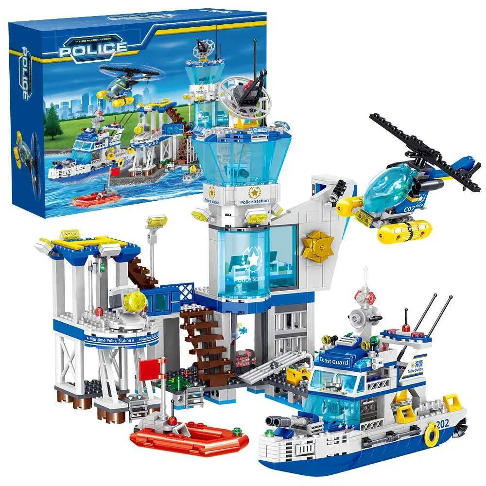 City Ocean Police Station Building Blocks Set Compatible With Leg0 ...