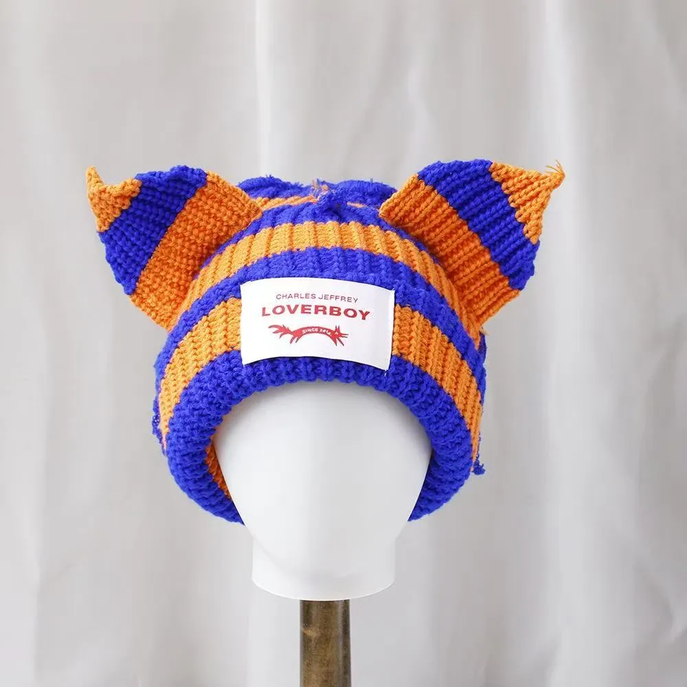 Designer Beanie Hat Double Layer Cotton Skull Cap with Embroidered Fox ...