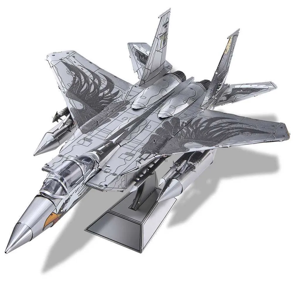 Piececool 3D Metal Puzzles F 15 Fighter Assembly Model Kits For Adult ...