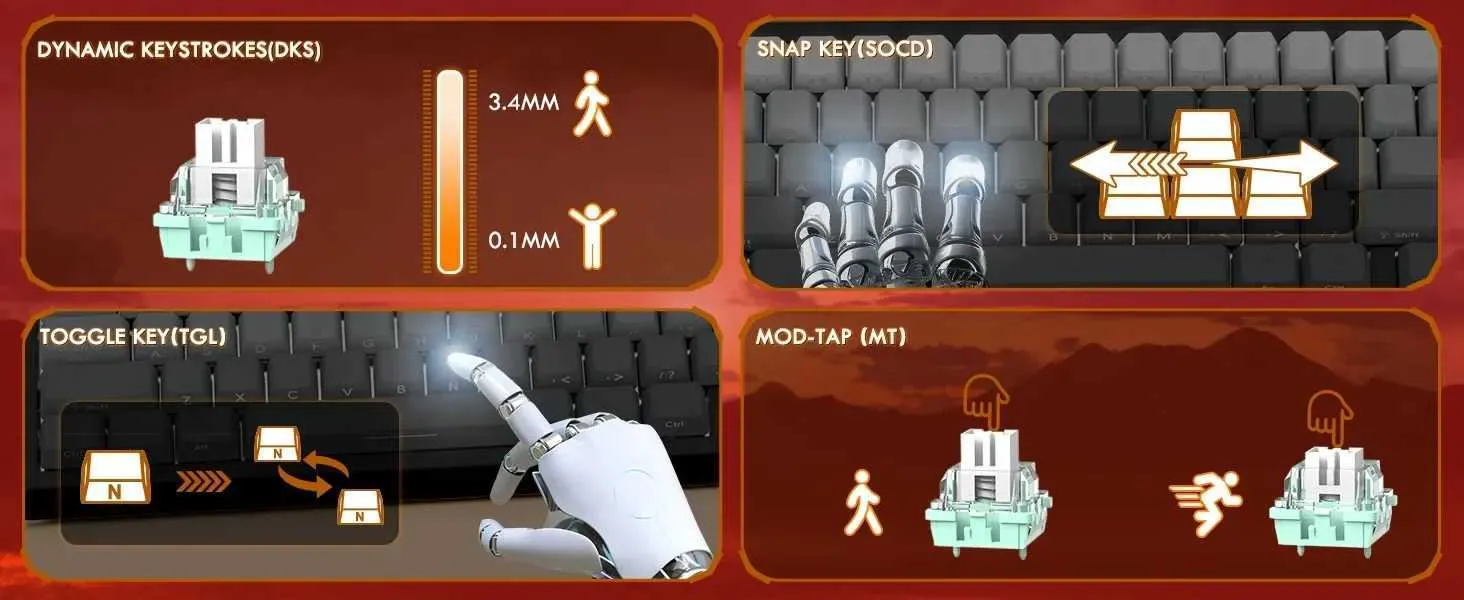 ATTACK SHARK X68 Pro HE Wireless Gaming Keyboard 8K Polling, Rapid ...