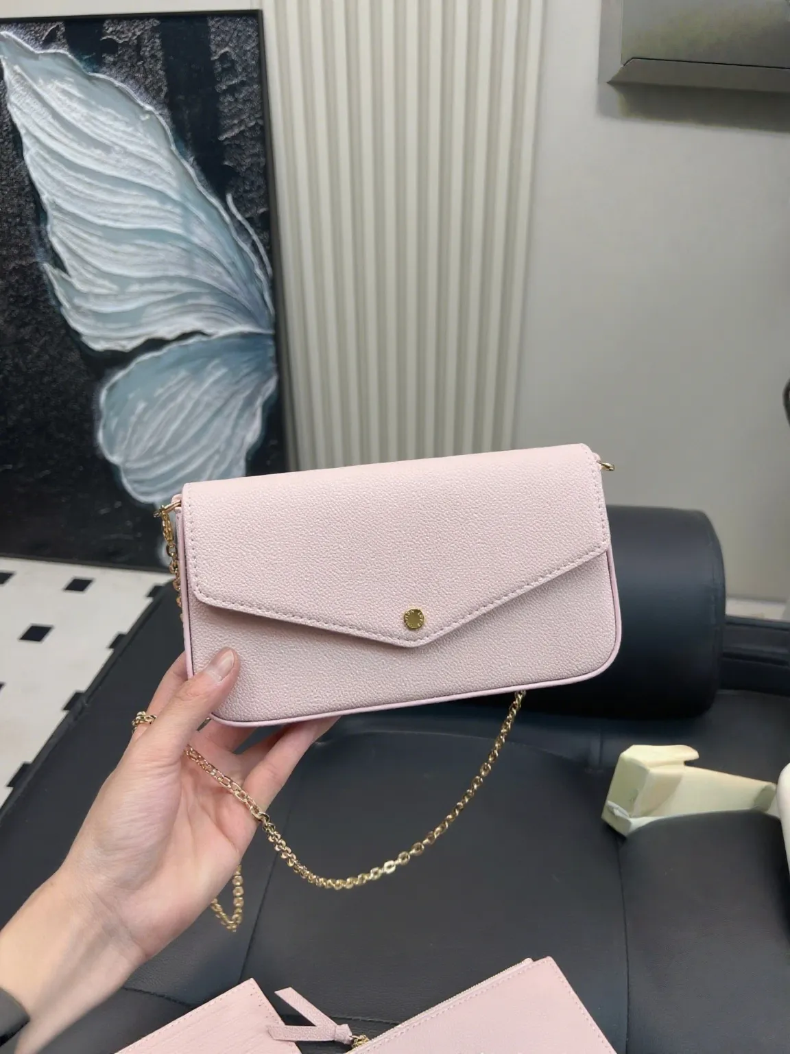 Leather Handbags For Women Classic Crossbody Shoulder Bag With Chain ...