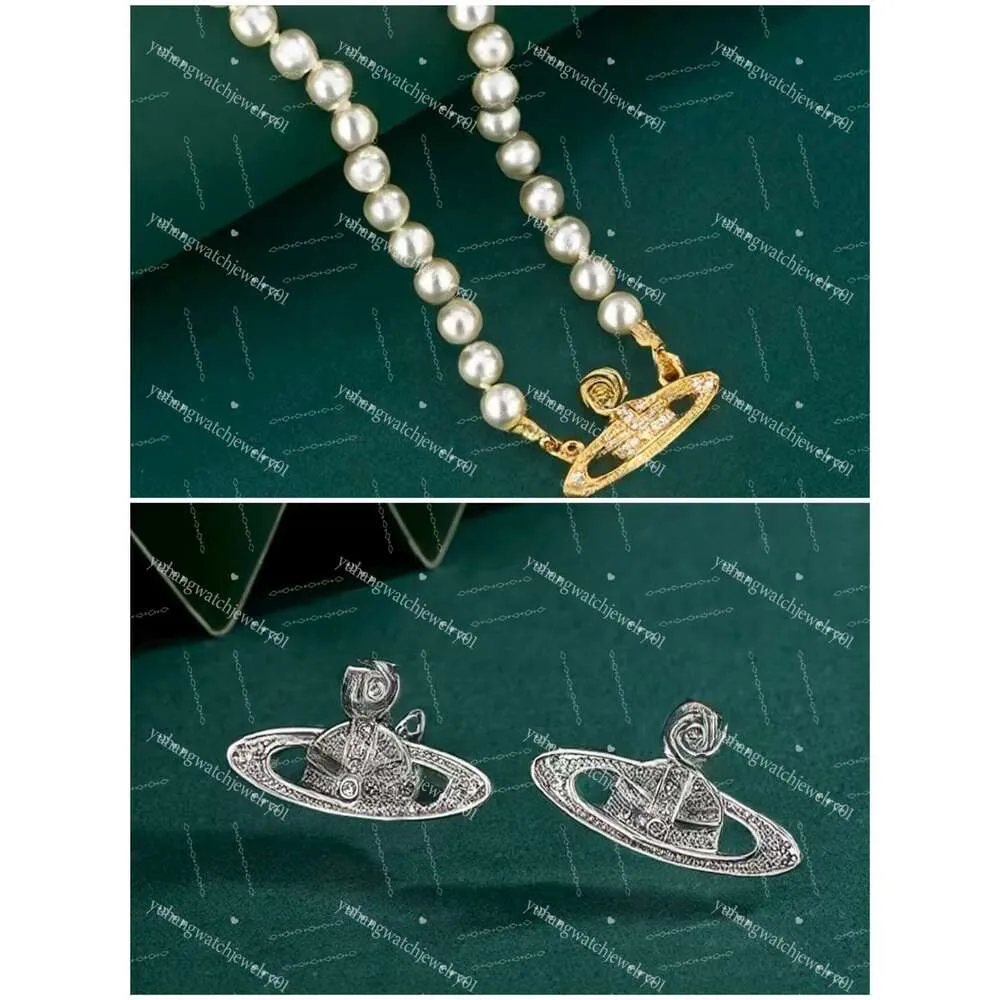 Planet Earrings Bracelet Set Saturn Pearl Necklace Galaxy Dangle ...