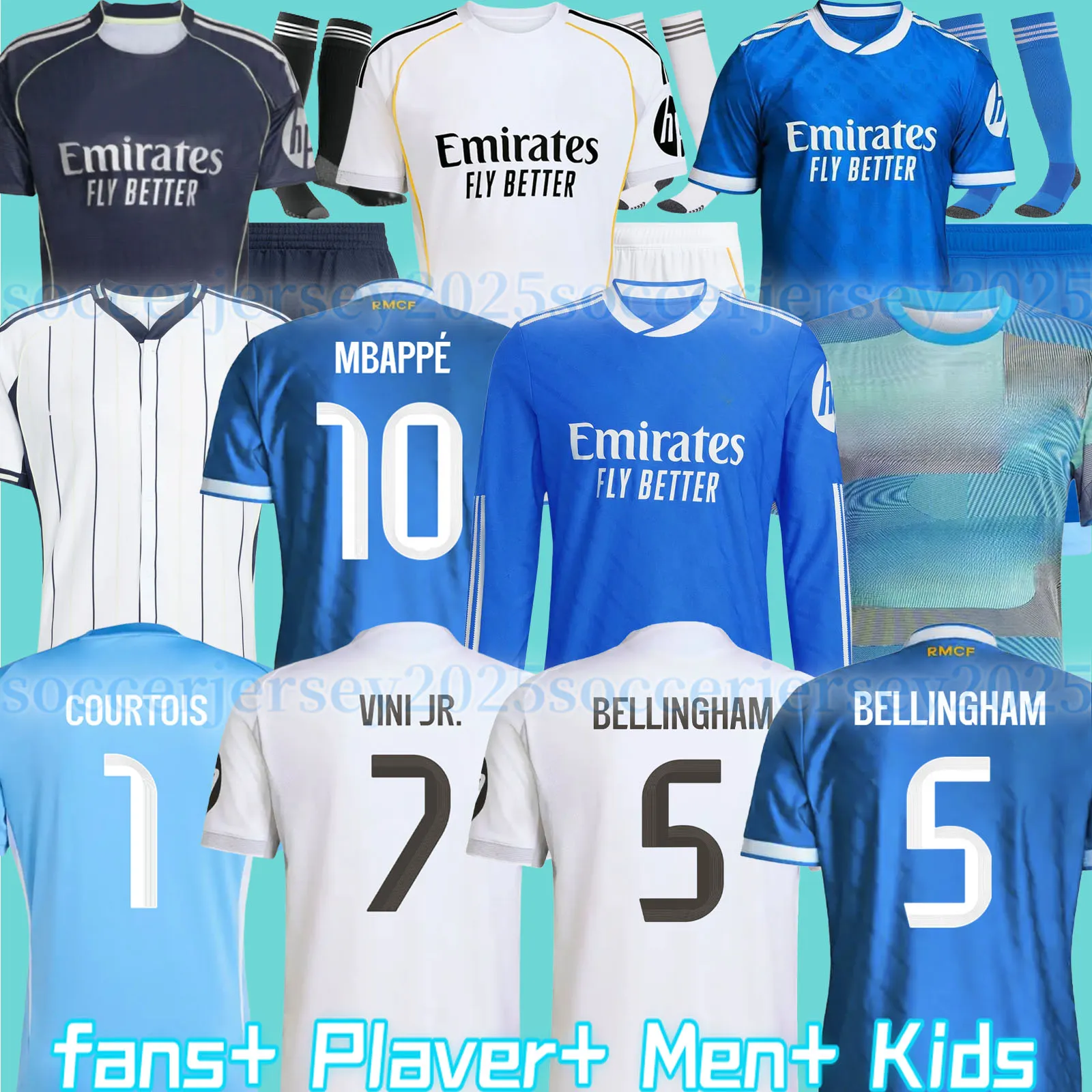 Bellingham 3rd Soccer Jersey Mens Kit 5XL 24/2025/26, Mbappe Vini Jr ...