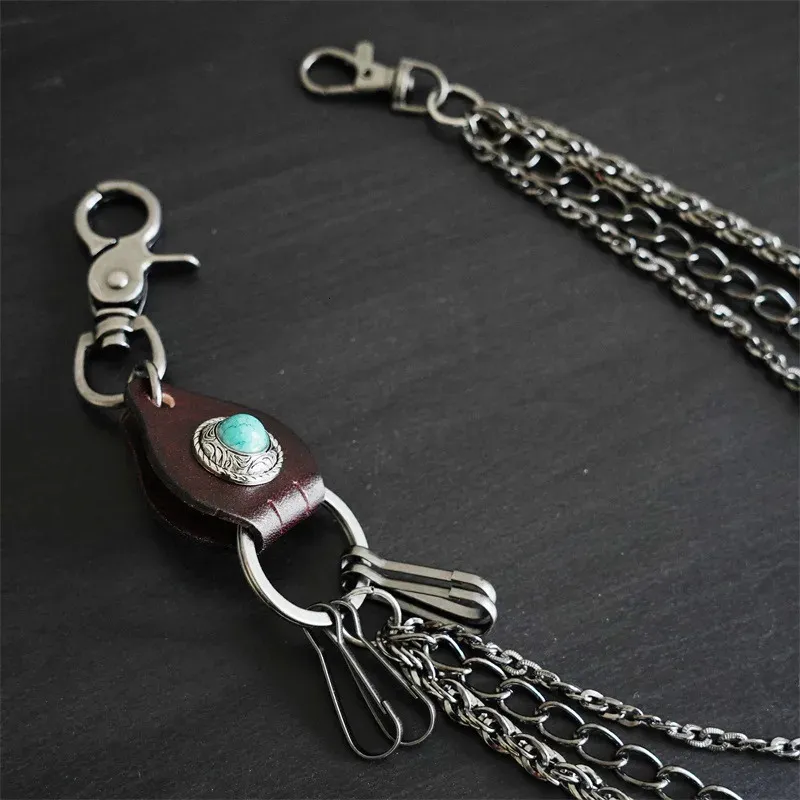 Men's Motorcycle Keychain Jean Biker Wallet Belt Chain Skull Charm ...