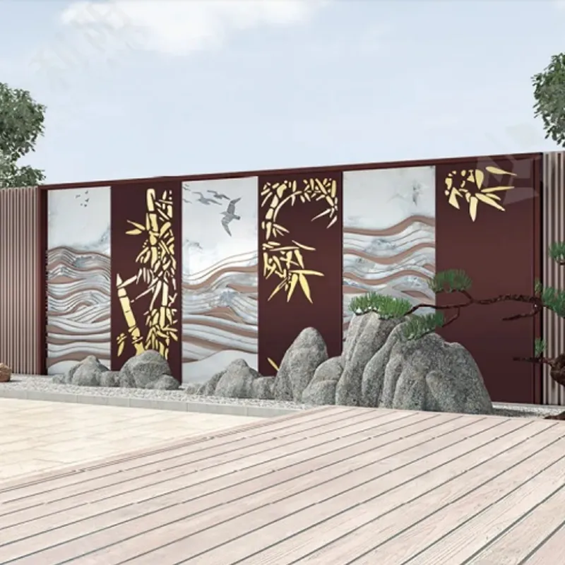 Outdoor Waterfall Wall Backdrop Courtyard Hotel... From ...