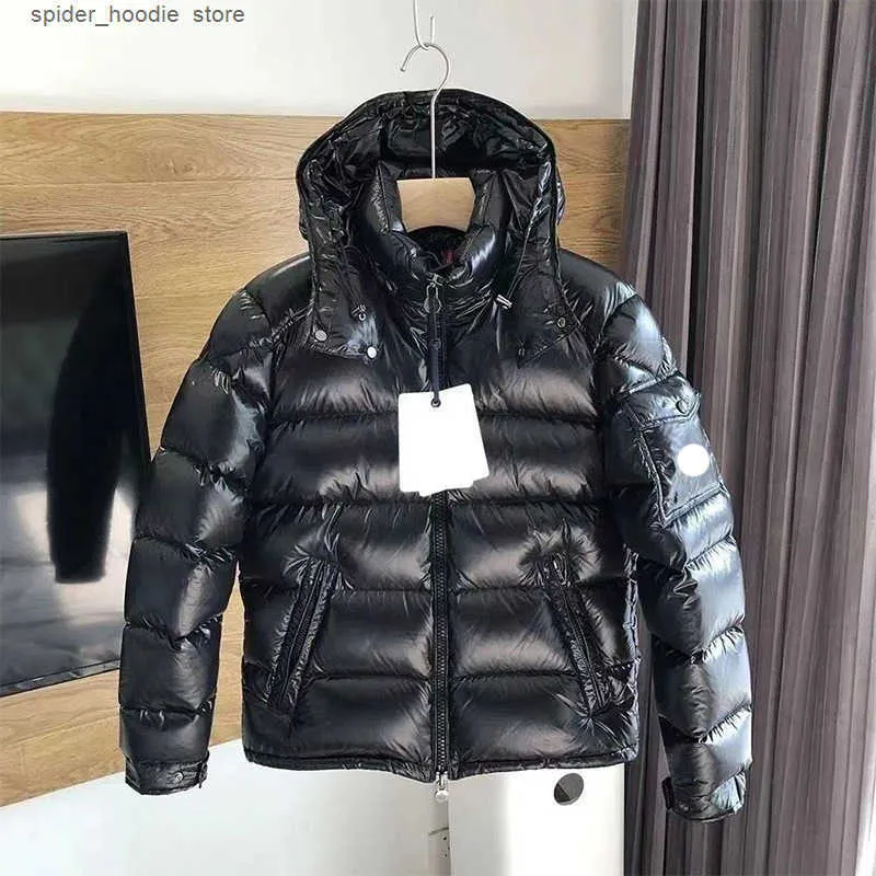 Warm Padded Lined Parka Jacket Unisex Winter Coat with Letter Print ...