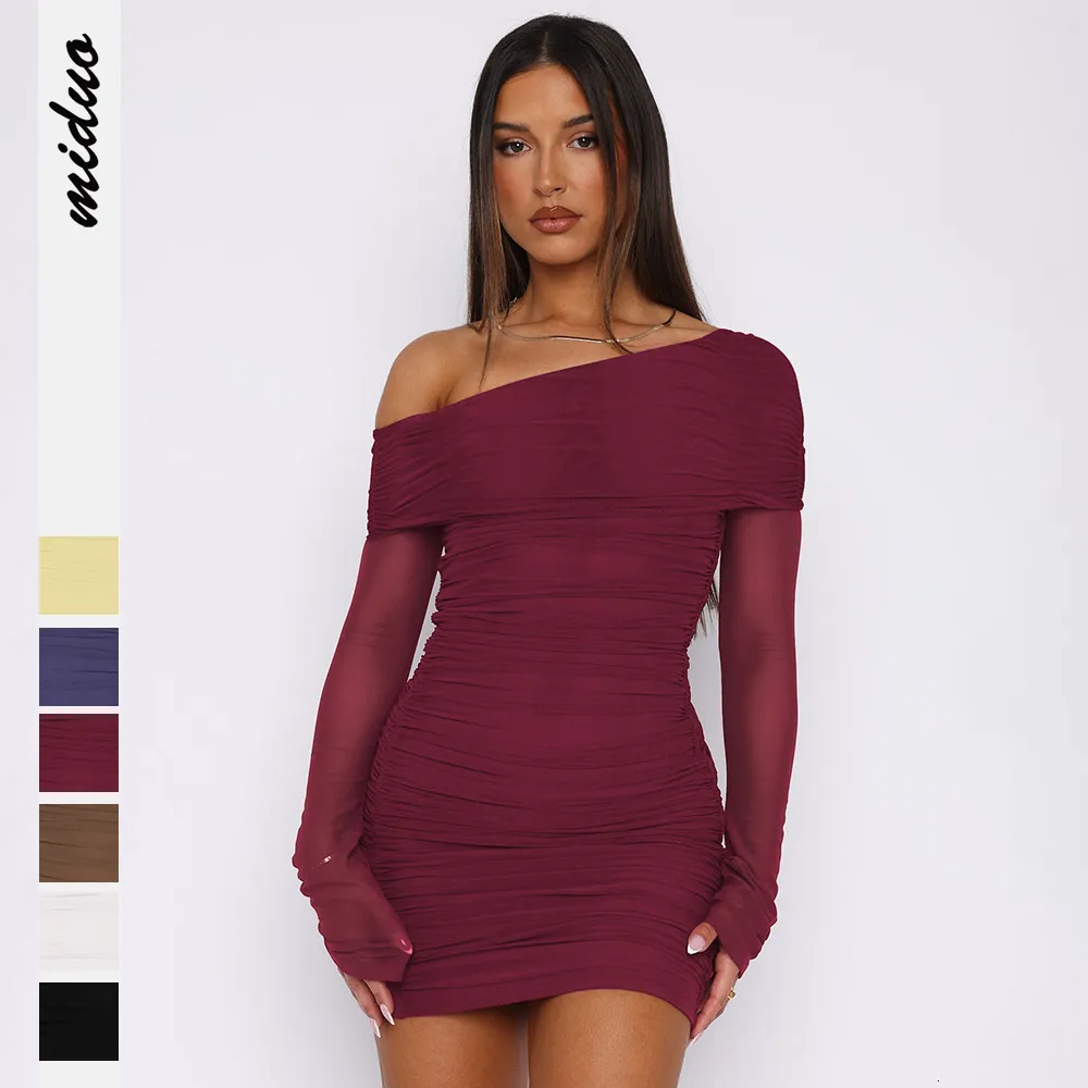 Mesh Bodycon Dress: Ruched Long Sleeve Asymmetrical... From Cirik, $46. ...