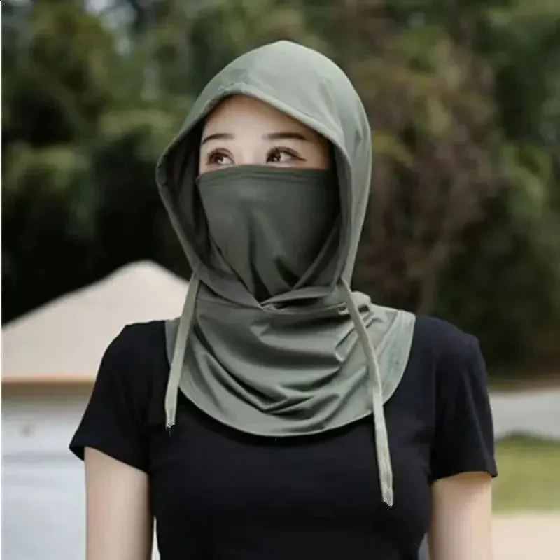 Summer Sun Mask for Men: Full Face Ice Silk Breathable Neck Protector ...