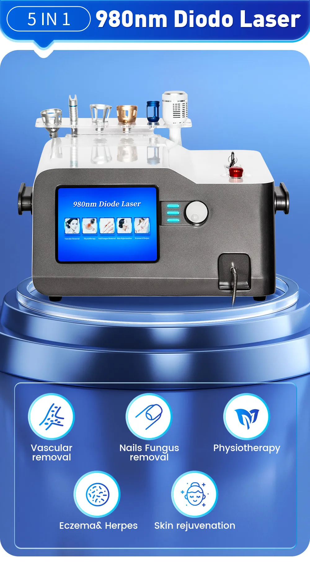 980nm Laser Multifunction Equipment for Vascular Removal and Nail ...