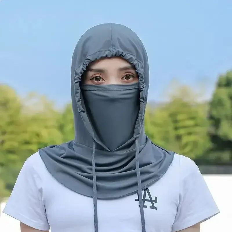 Summer Sun Mask for Men: Full Face Ice Silk Breathable Neck Protector ...