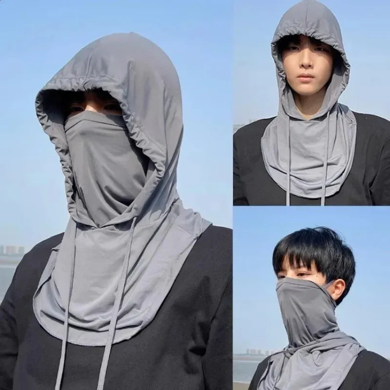 Summer Sun Mask for Men: Full Face Ice Silk Breathable Neck Protector ...