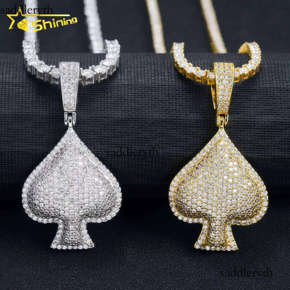 Ace Poker Iced Out Rapper Necklace VVS Moissanite... From Nomadect, $33 ...