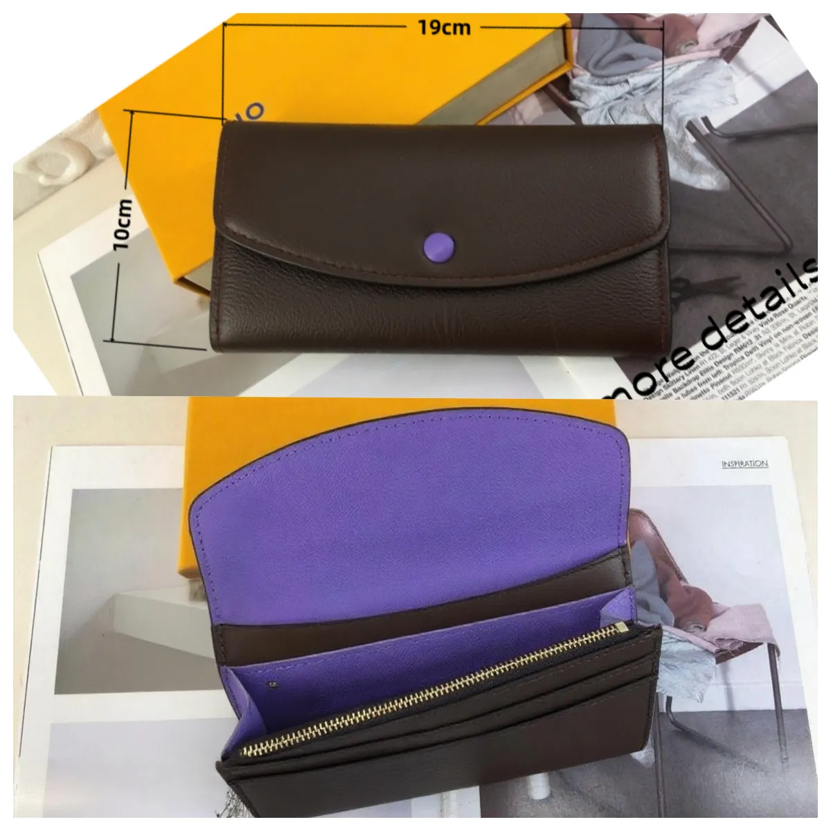 Designer Fashion Women Genuine Leather Wallet Single Hasp Wallets Lady ...