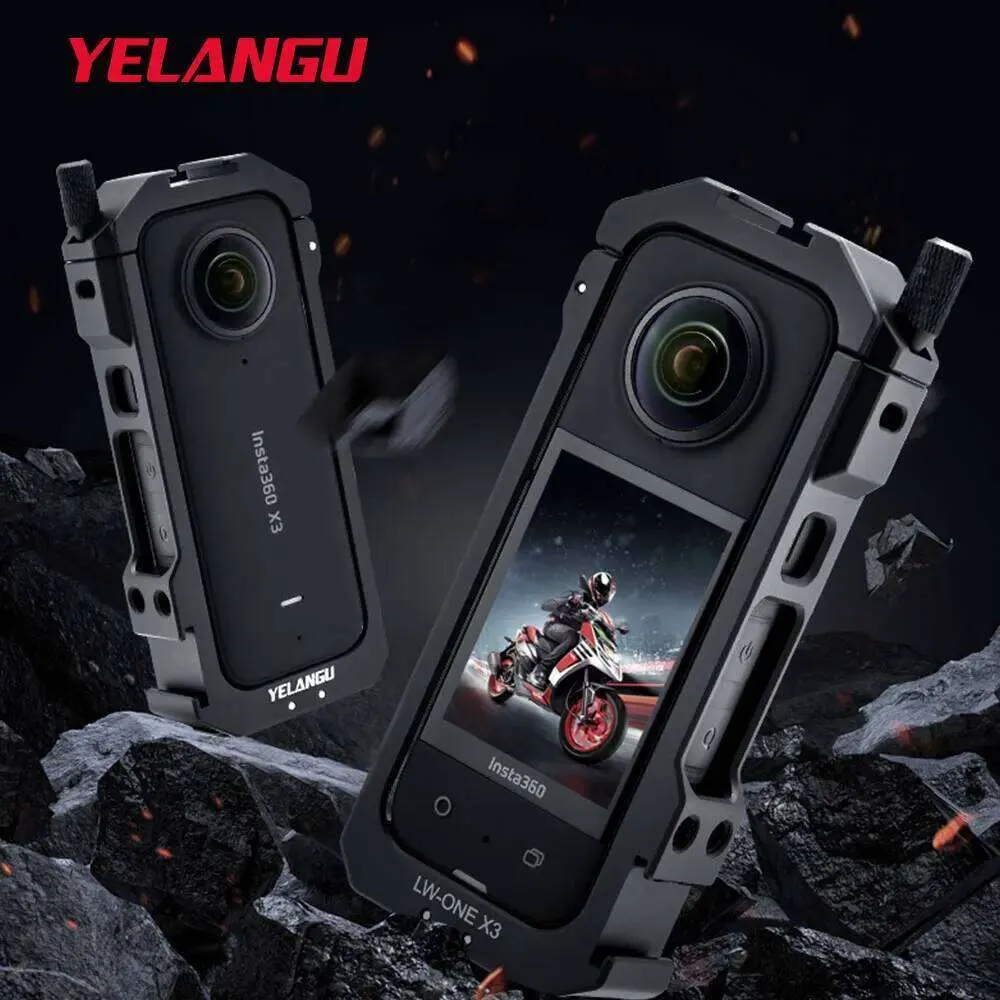 YELANGU Metal Protective Cage Frame Rig for Insta360 X3 Action Camera ...