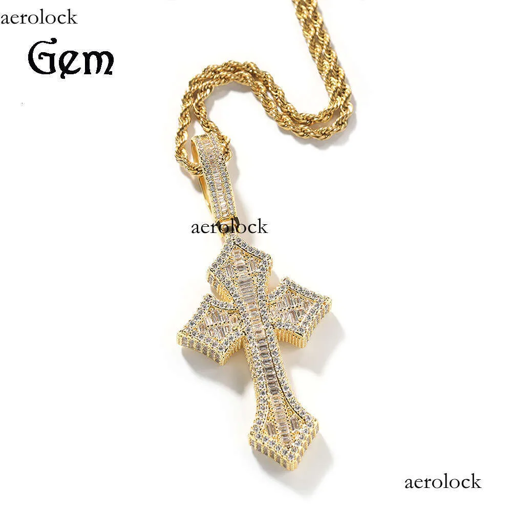 New Moissanite Chain Cross Pendant Hip Hop Rap Trendy Men's Necklace ...