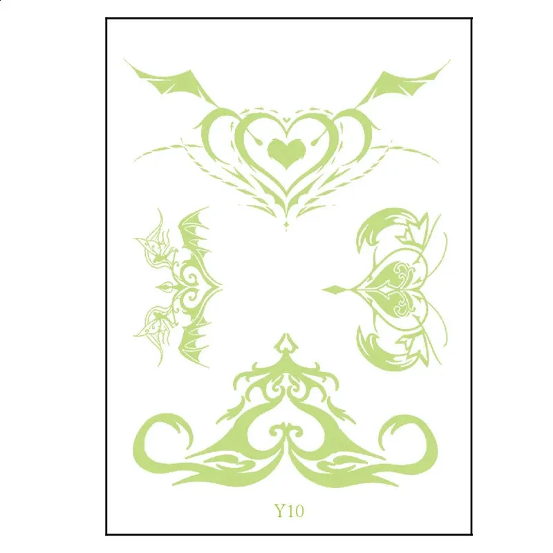 Meimo Waterproof Temporary Tattoo Stickers Sexy Chest & Thigh Nightglow ...