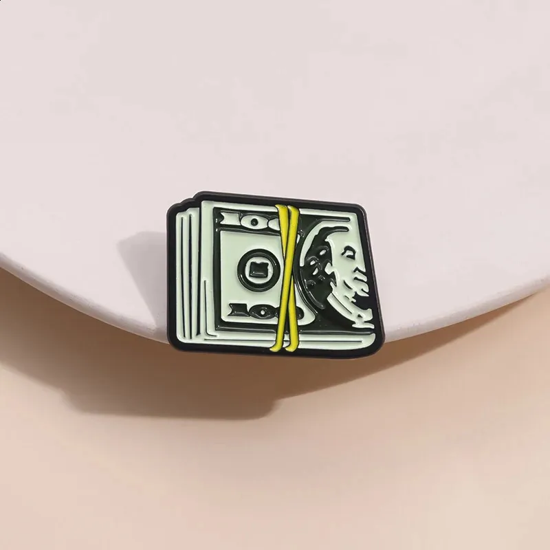 USD Money Symbol Enamel Pin Creative Banknote Brooch Lapel Badge For ...