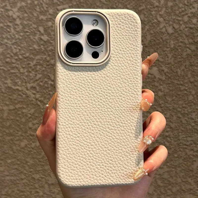 Luxury Soft Leather Lichee Pattern Phone Case for iPhone 11 12 13 14 15 ...