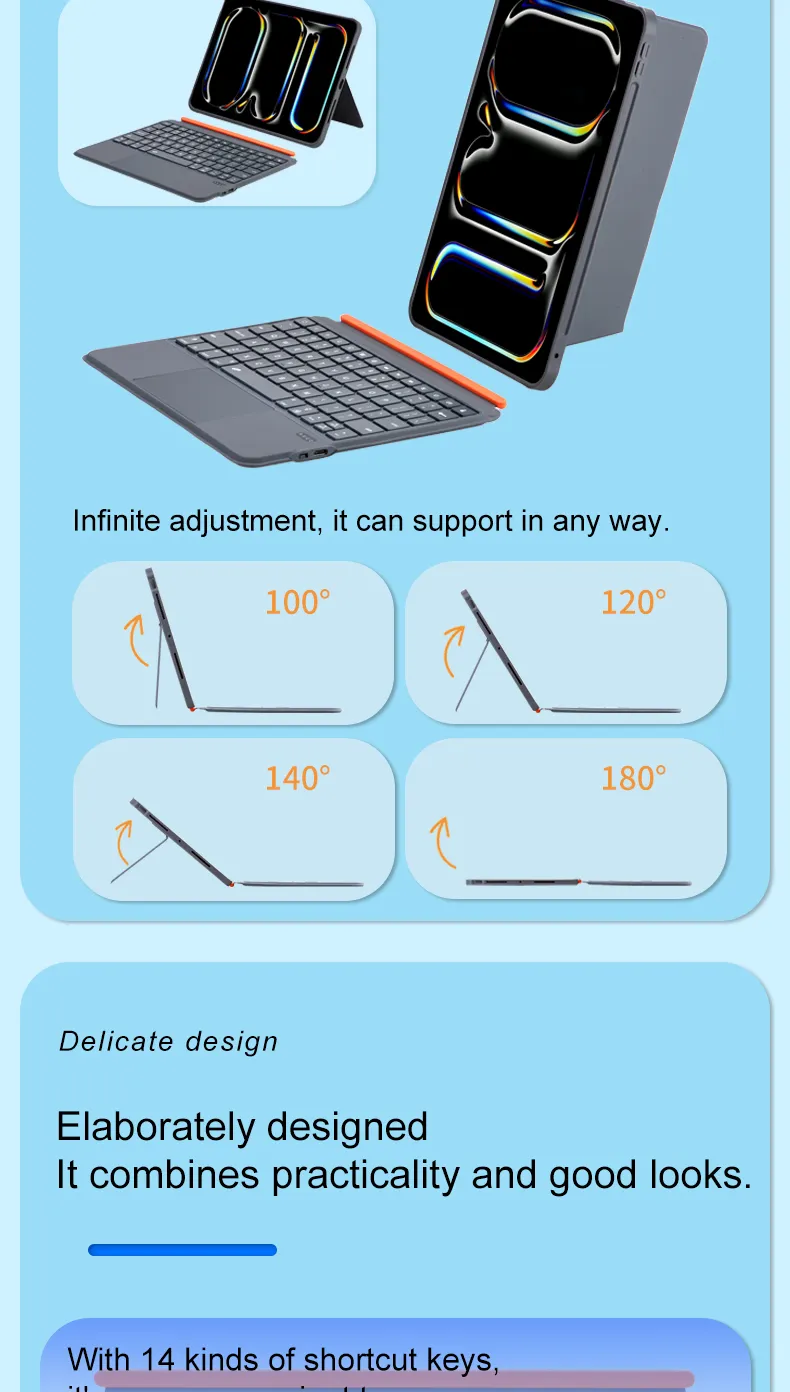Enhanced Floating Pad Keyboard Case Compatible with 11-inch and 13-inch ...